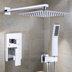 VAMOP Rainfall Shower Faucet Set with High Pressure 10 inch Shower Head Hand Held Square Shower ...
